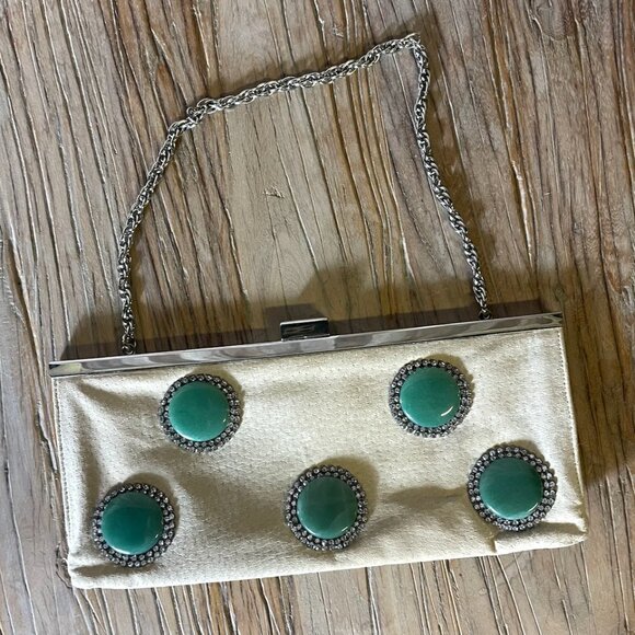 Kate Landry | Bags | Kate Landry Suede Embellished Rhinestones Jade ...